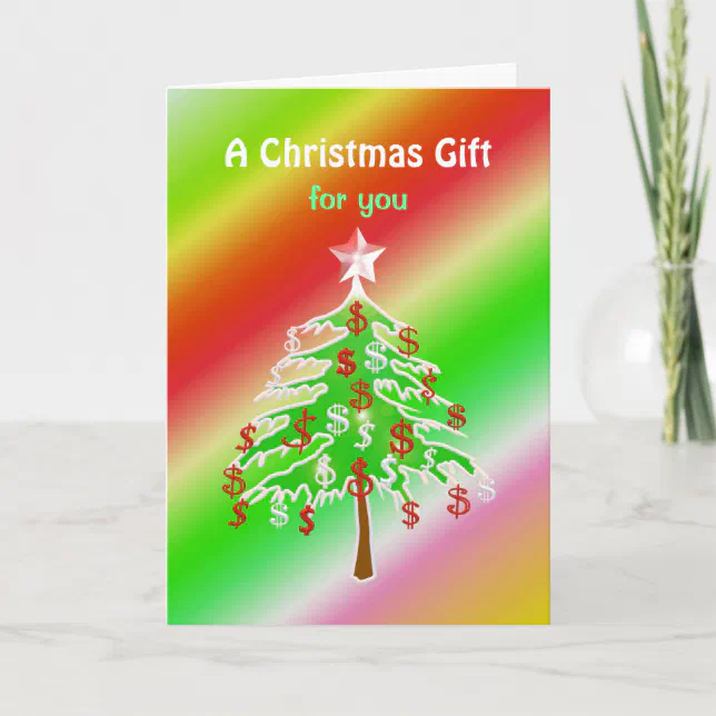 Merry Christmas Money Tree - Money Enclosed Holiday Card | Zazzle