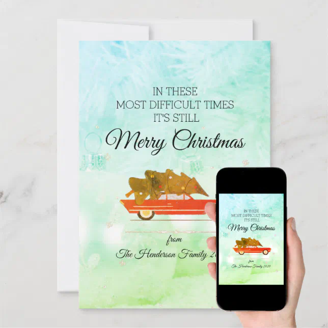 Merry Christmas Most Difficult Times Friends Holiday Card | Zazzle