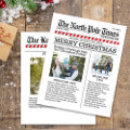 Merry Christmas Multi Photo Fun North Pole News Flyer | Zazzle