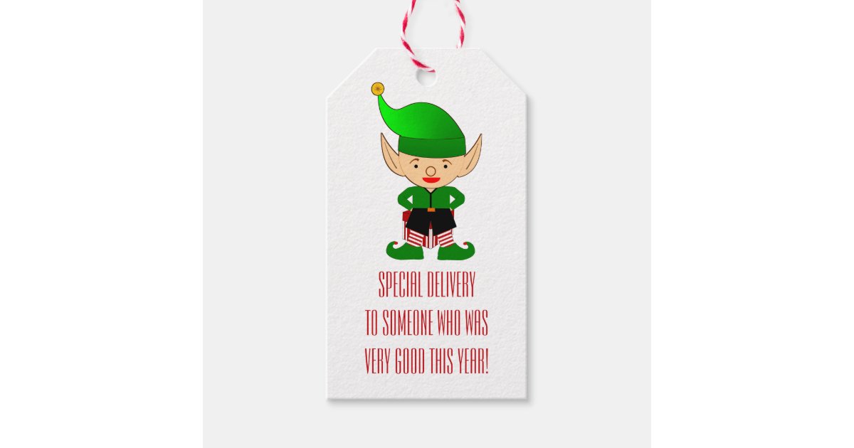 Merry Christmas Name Elf Holidays Gift Tag | Zazzle