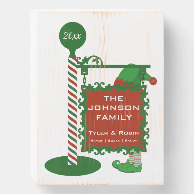 Merry Christmas Name Sign for Santa Wood Box Sign | Zazzle