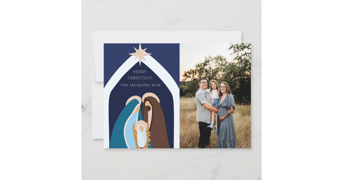 Merry Christmas Nativity Design Holiday Card | Zazzle