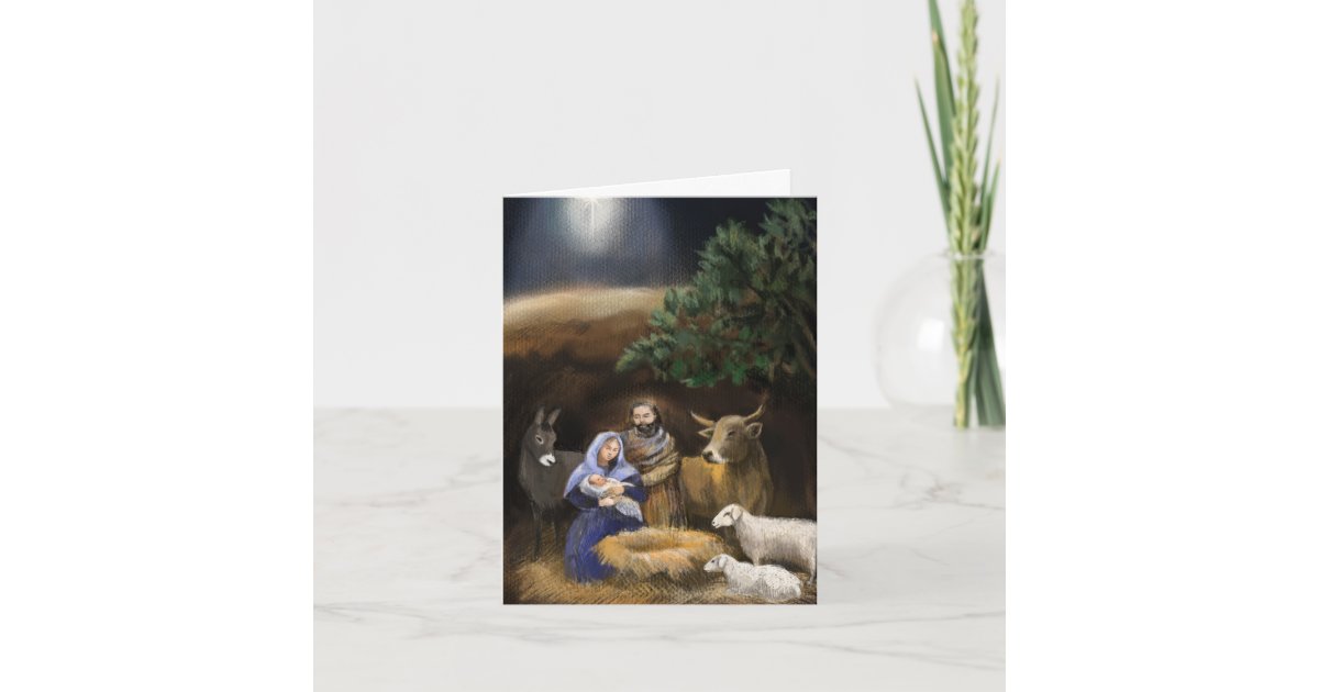 Merry Christmas nativity Note Card | Zazzle