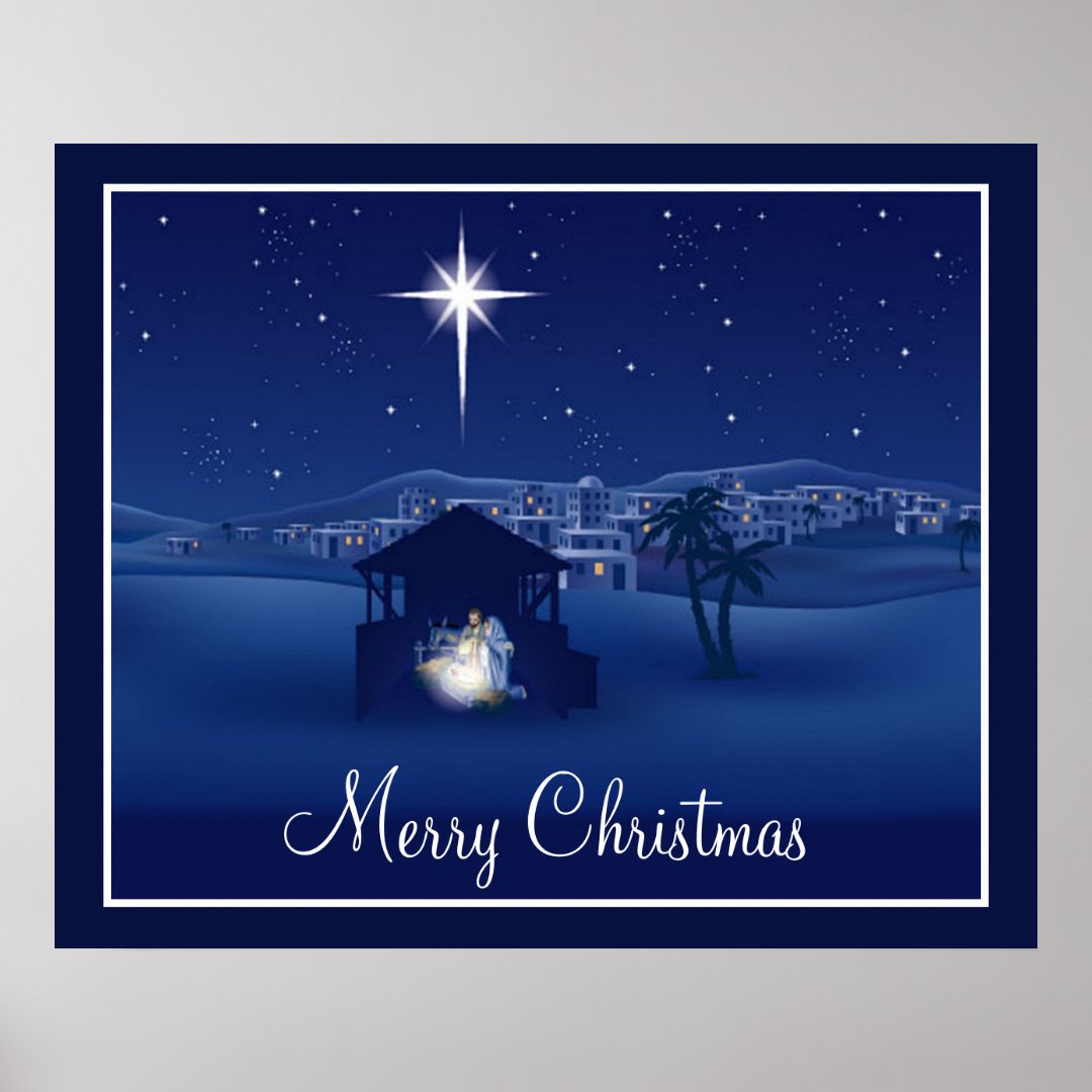 Merry Christmas Nativity Poster | Zazzle