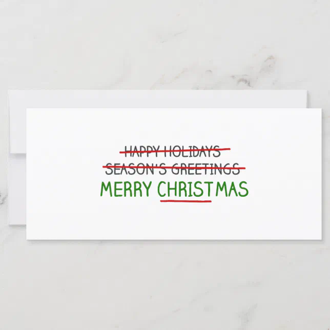 Merry Christmas, Not Season's Greetings | Zazzle