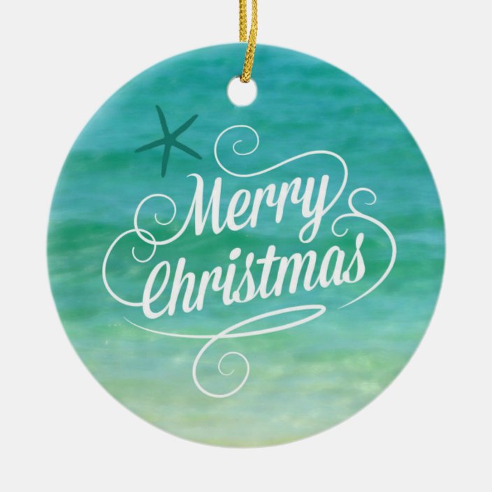 Merry Christmas Ocean Ornament | Zazzle.com