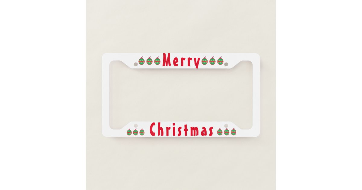 Merry Christmas on a Personalized Customized License Plate Frame | Zazzle