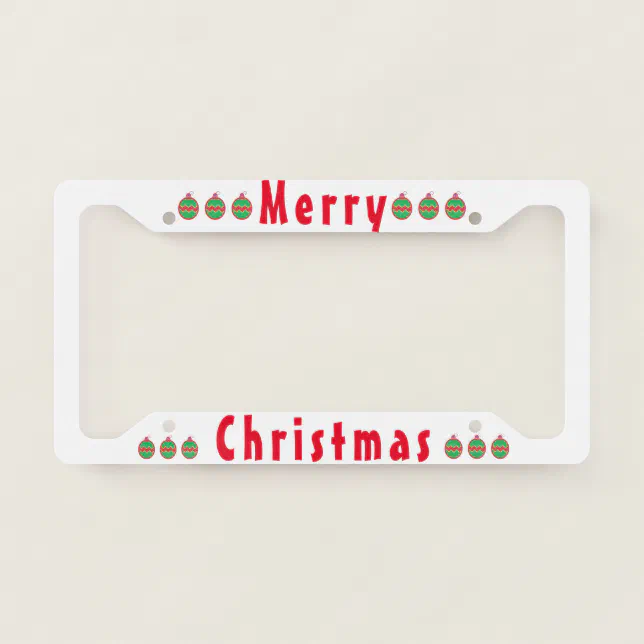 Merry Christmas on a Personalized Customized License Plate Frame | Zazzle