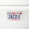 Merry Christmas on a Personalized Customized License Plate Frame | Zazzle