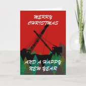 MERRY CHRISTMAS OPERATING ENGINEER CRANE OPERATOR HOLIDAY CARD | Zazzle