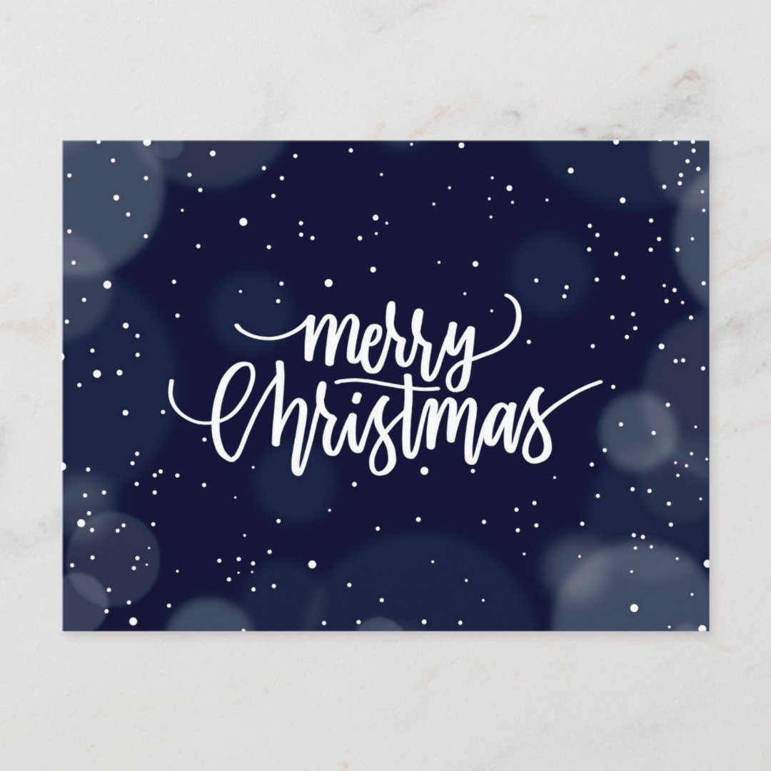 Merry Christmas Original Blue Holiday Card | Zazzle