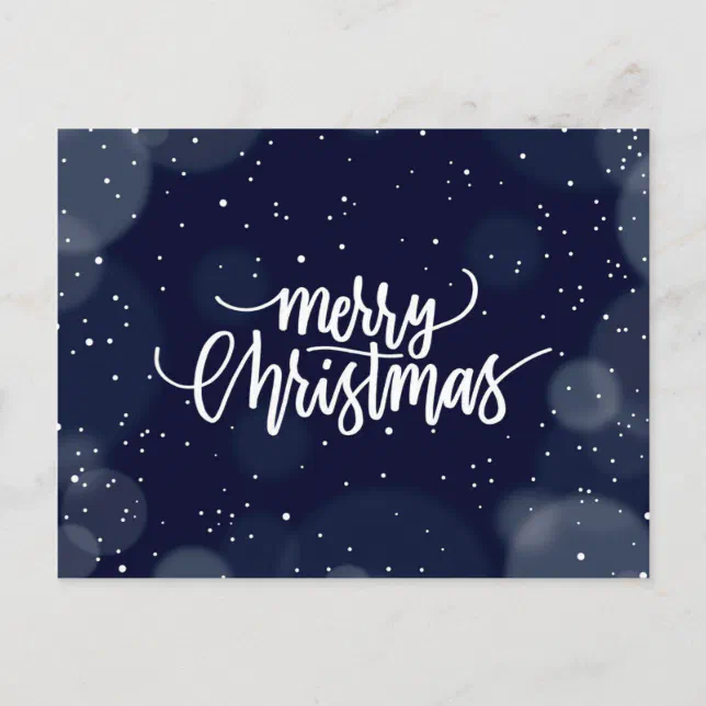 Merry Christmas Original Blue Holiday Card | Zazzle