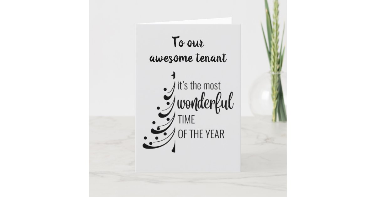 MERRY CHRISTMAS **OUR AWESOME TENANT** HOLIDAY CARD | Zazzle