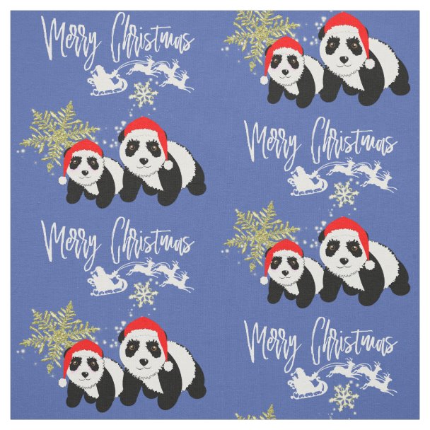 Cute 'Red Panda' Blue Apple Pattern Fabric | Zazzle.com