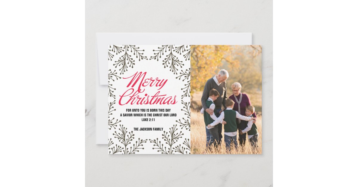 Merry Christmas Paper Photo Card | Zazzle