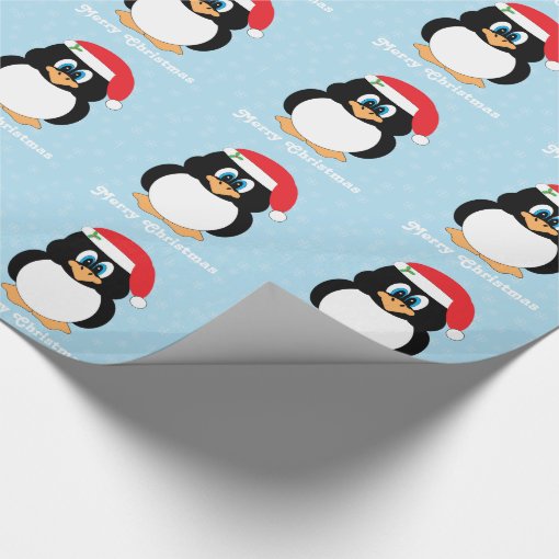 Merry Christmas Penguin Wrapping Paper | Zazzle