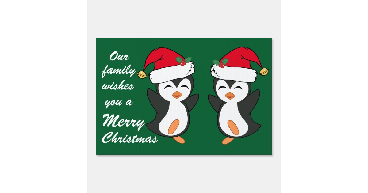 Merry Christmas Penguin Yard Sign | Zazzle