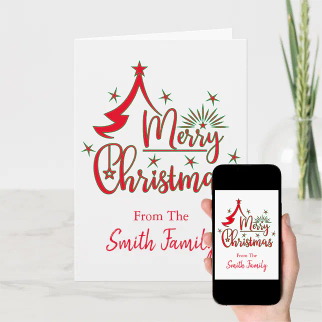 Merry Christmas Personalized Card | Zazzle