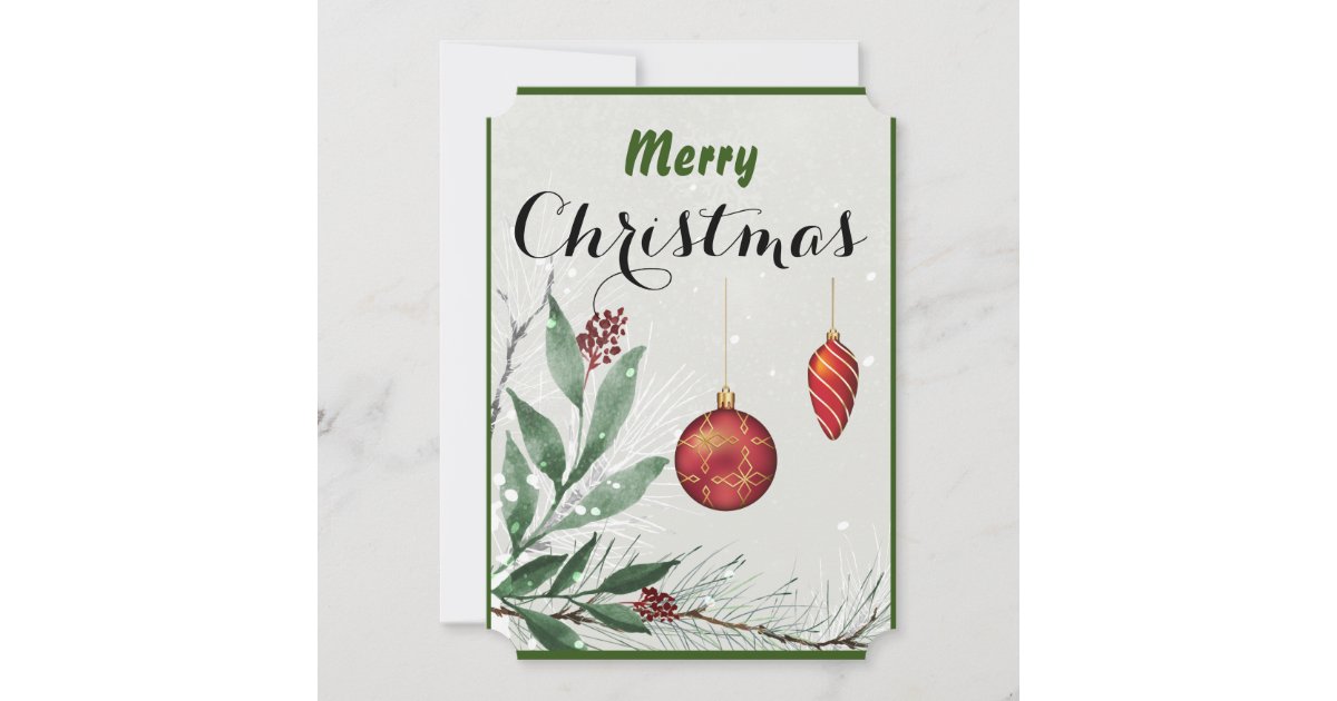 Merry Christmas Personalized Greeting Card | Zazzle