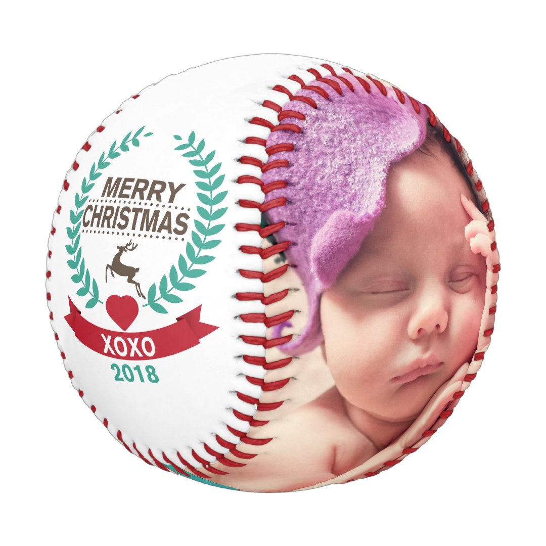 Merry Christmas Photo Baseball | Zazzle