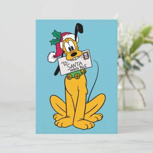 Merry Christmas | Pluto Santa Claus Card | Zazzle