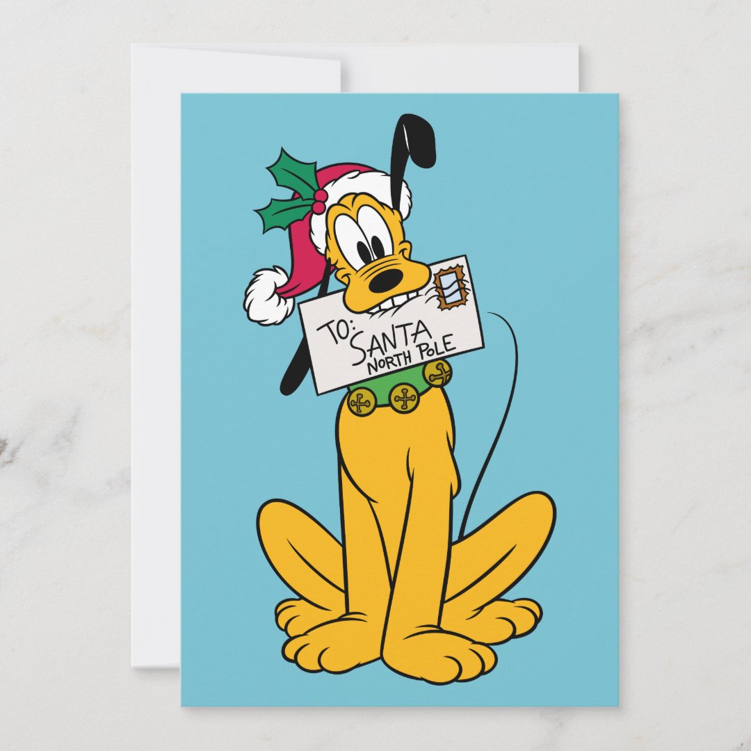 Merry Christmas | Pluto Santa Claus Card | Zazzle