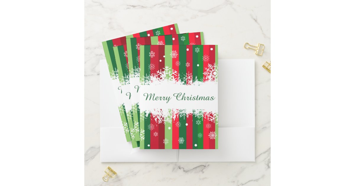 Merry Christmas Pocket Folder | Zazzle