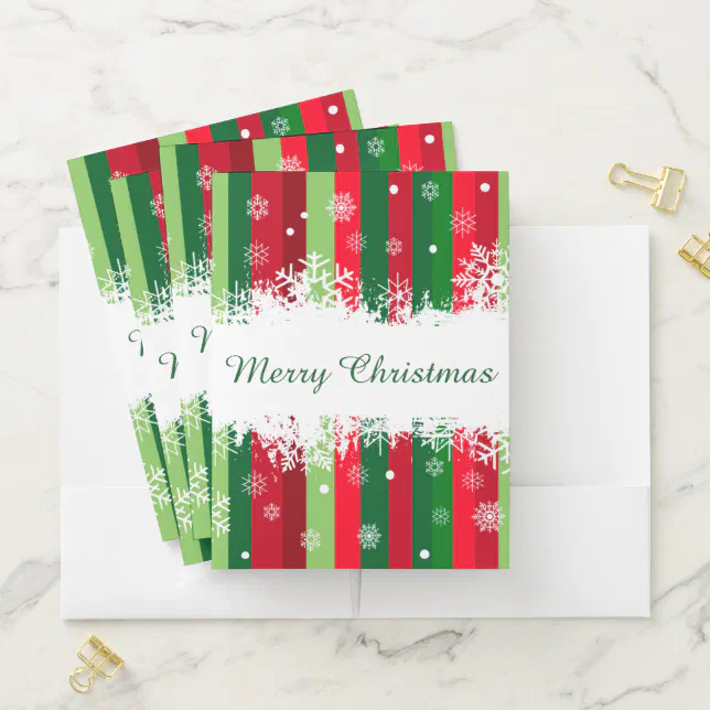 Merry Christmas Pocket Folder | Zazzle