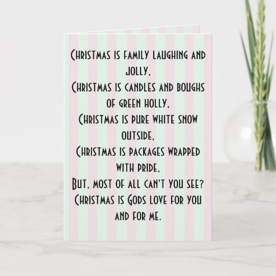 Merry Christmas Poem Card | Zazzle.com