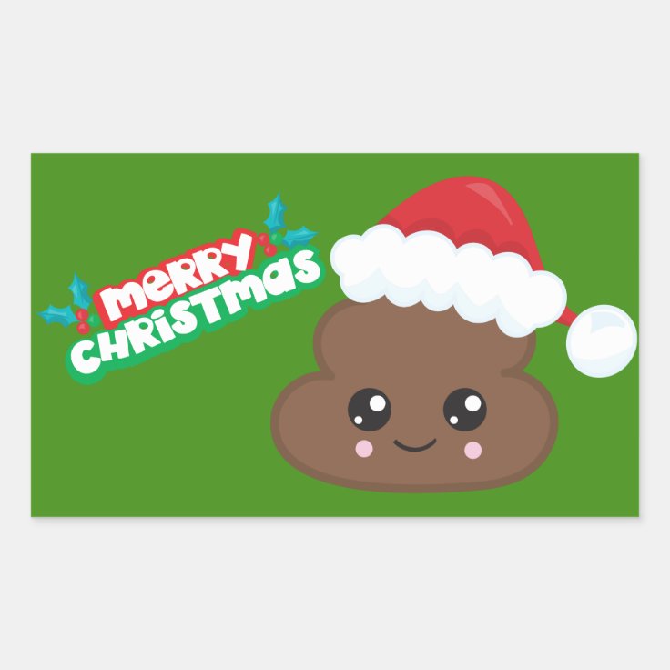 Merry Christmas Poop Emoji Stickers | Zazzle