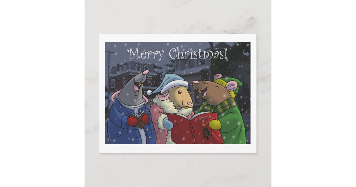 Merry Christmas Rat Postcard | Zazzle