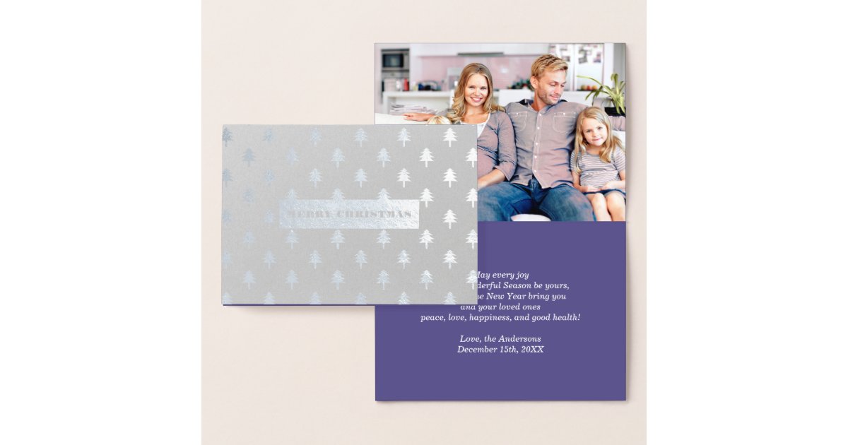 Merry Christmas. Real Foil Christmas Photo Cards | Zazzle