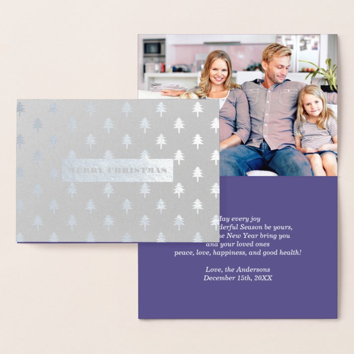 Merry Christmas. Real Foil Christmas Photo Cards | Zazzle.com