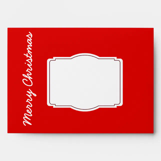 Merry Christmas Red 5x7 Holiday Envelopes | Zazzle