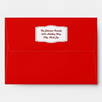Merry Christmas Red 5x7 Holiday Envelopes | Zazzle