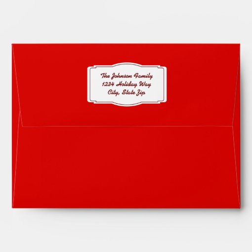 Merry Christmas Red 5x7 Holiday Envelopes | Zazzle