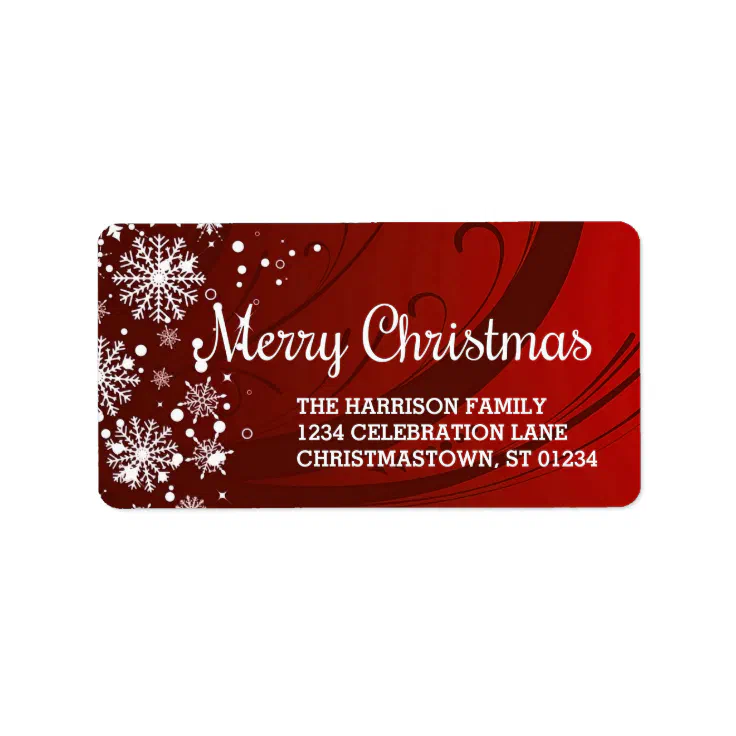 Merry Christmas (red) Address Labels | Zazzle