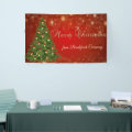 Merry Christmas,Red ,Christmas Tree Banner | Zazzle