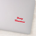 Merry Christmas Red Cursive Sticker | Zazzle
