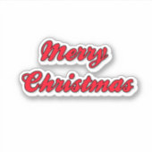 Merry Christmas Red Cursive Sticker | Zazzle
