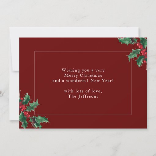 Merry Christmas Red Custom Photo Card | Zazzle