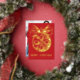Merry Christmas Red Golden Ornament | Photo Foil Holiday Card | Zazzle