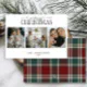Merry Christmas Red & Green Plaid Multi Photo Holiday Card | Zazzle