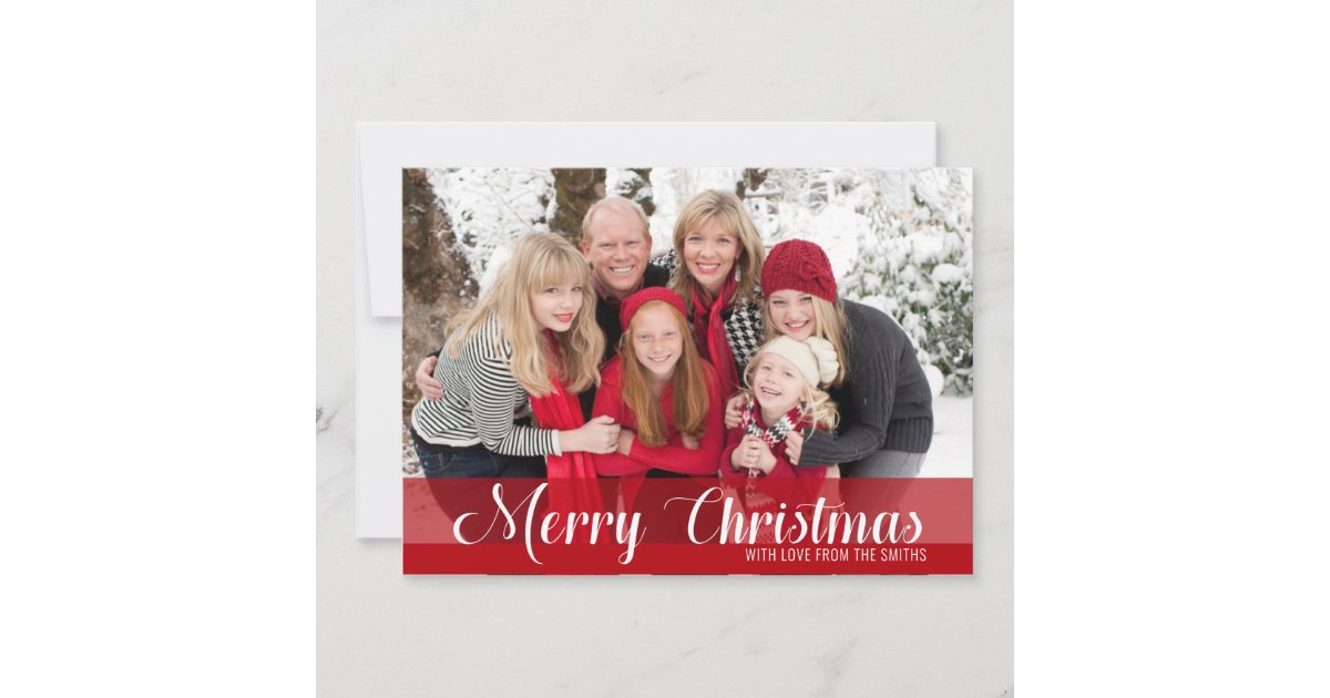 Merry Christmas Red Photo Card | Zazzle