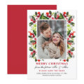 Merry Christmas Red Wedding Save the Date Photo Holiday Card | Zazzle