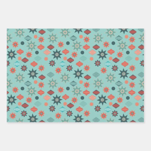 Merry Christmas Retro Mid Century Modern Wrapping Paper Sheets | Zazzle