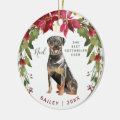 Merry Christmas Rottweiler | Add Your Dog's Photo Ceramic Ornament | Zazzle