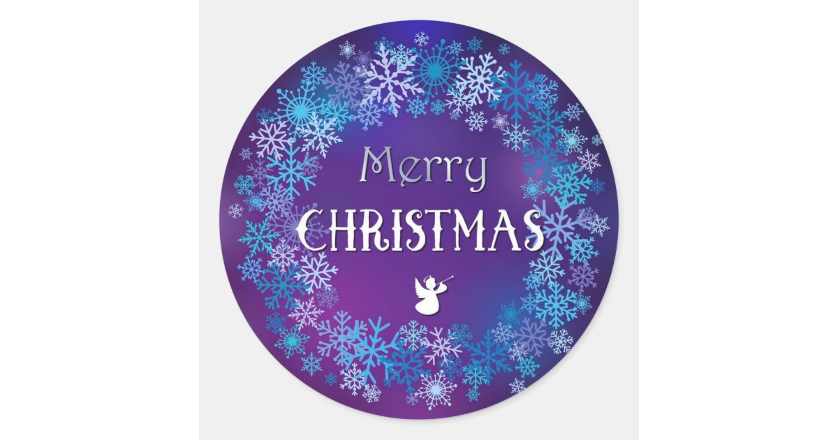 Merry Christmas Round Sticker | Zazzle