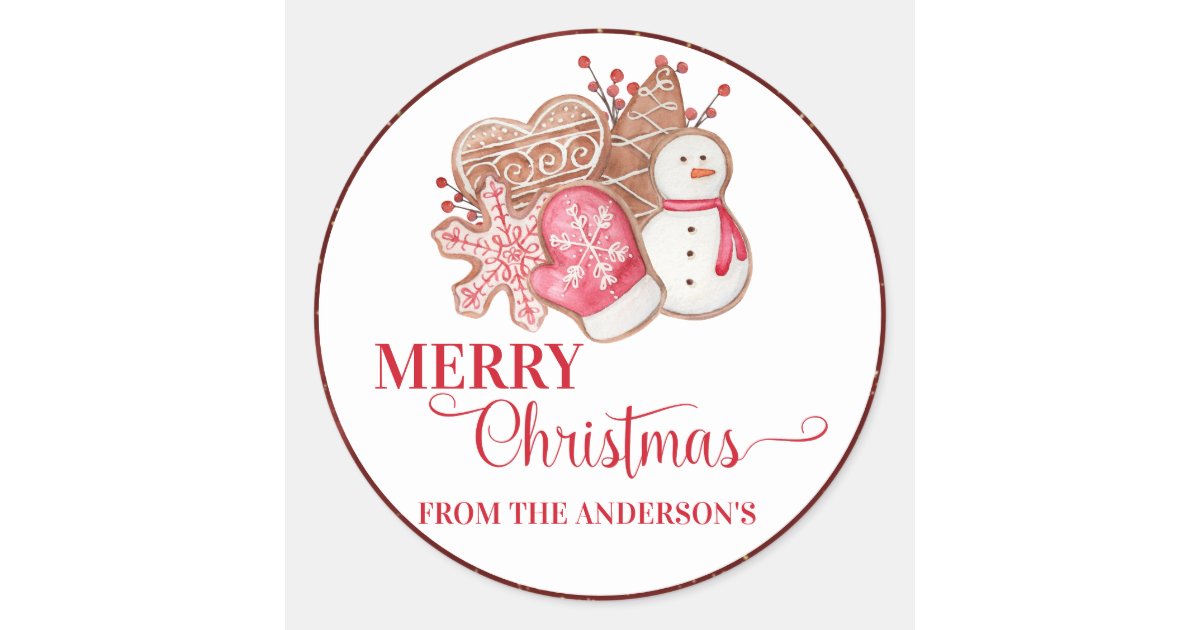 Merry Christmas Rustic Holiday Gingerbread Cookies Classic Round ...