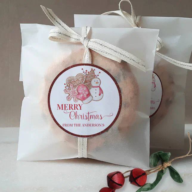 Merry Christmas Rustic Holiday Gingerbread Cookies Classic Round ...
